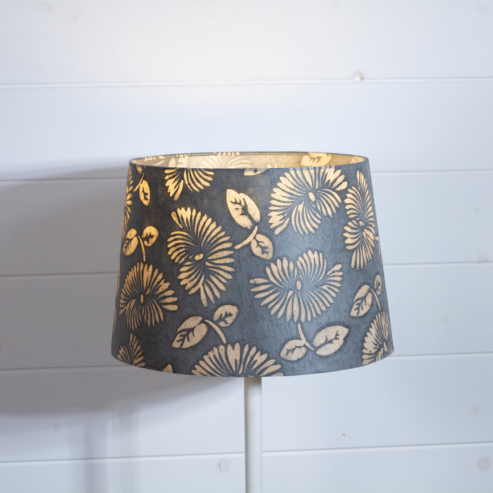 Conical Lamp Shade - B119 ~ Batik Peony Grey, 25cm(top) x 30cm(bottom ...