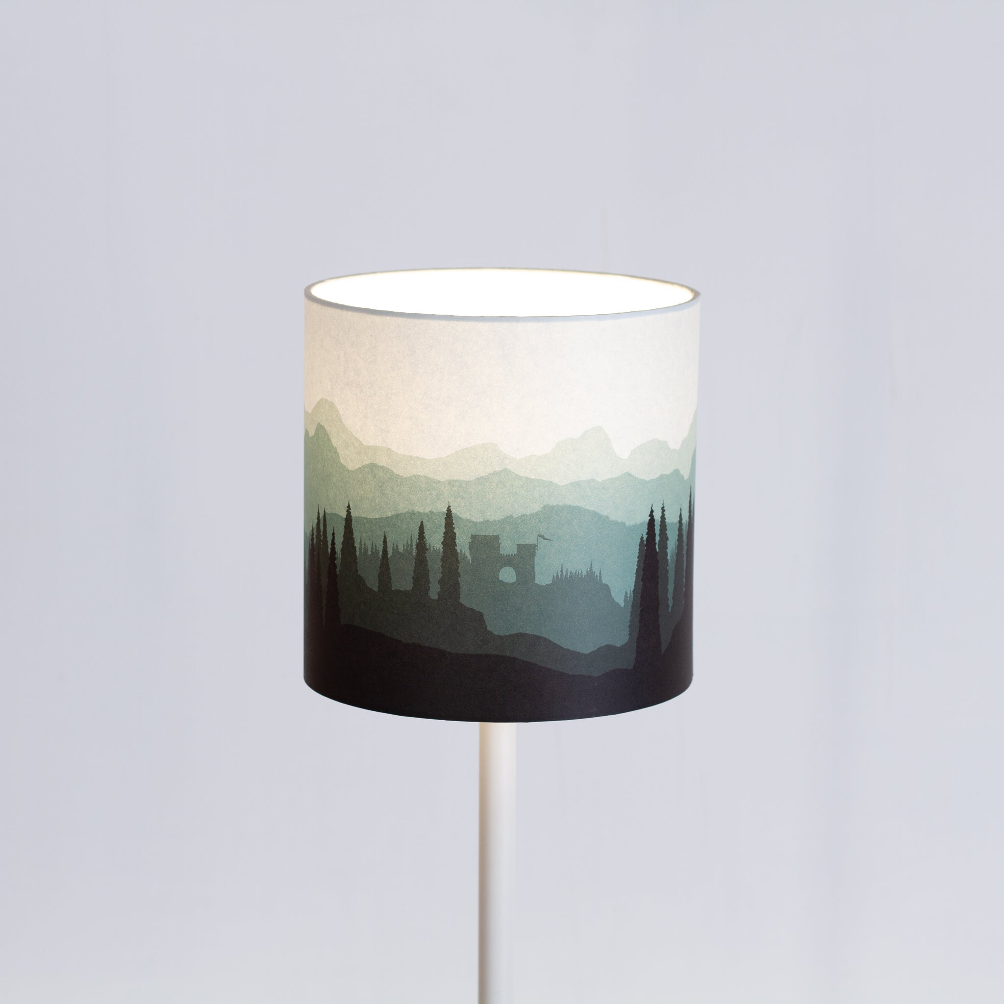 Forest Landscape Print Drum Lamp Shade 20cm(d) x 20cm(h) Green – Imbue ...