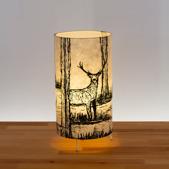 Free Standing Table Lamp - Deer Screen Print Natural – Imbue Lighting