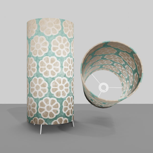 Free Standing Table Lamp Large - P81 ~ Batik Big Flower on Sea Foam ...